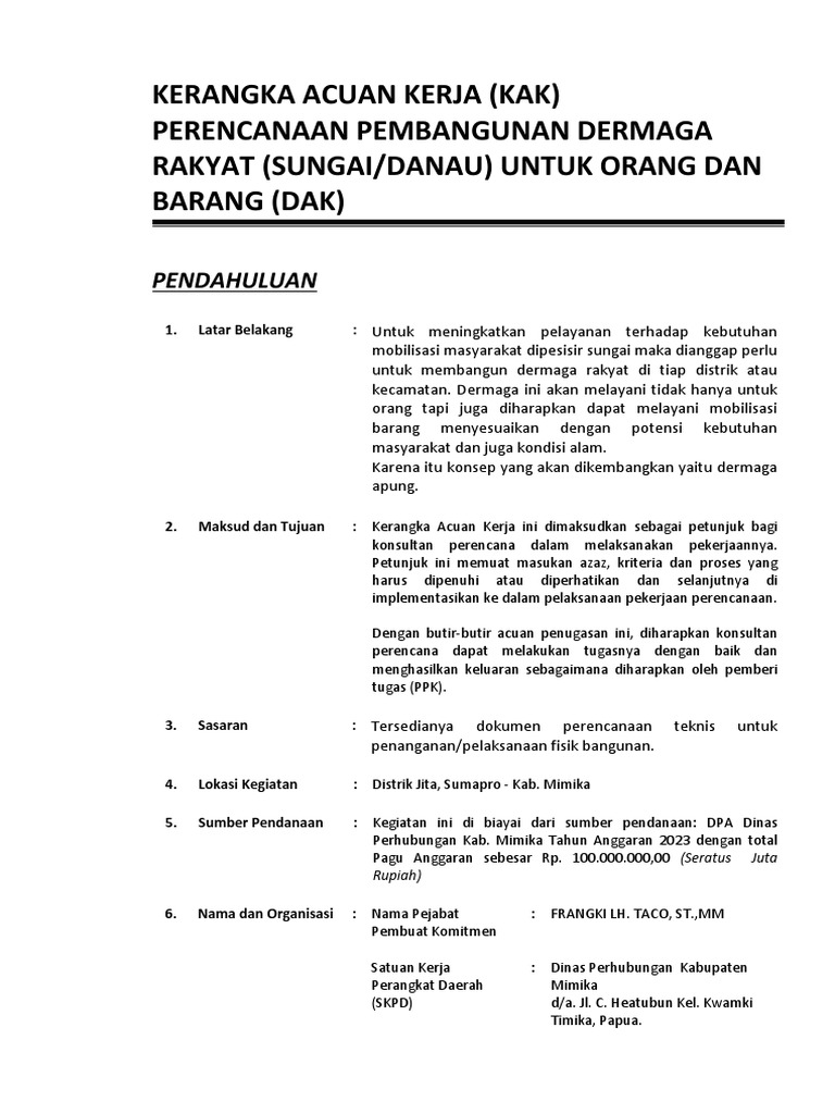 Kak PRC Dermaga Rakyat Sumapro | PDF