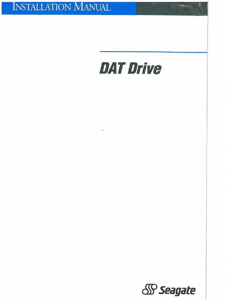 Seagate CTD 8000 R-S - DAT - Installation | PDF