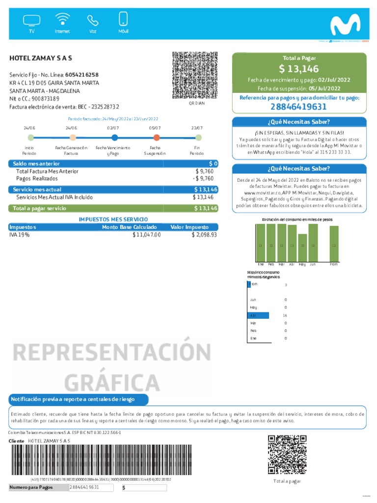 Factura Movistar Z. Gaira | PDF Factura Movistar Z. Gaira | PDF