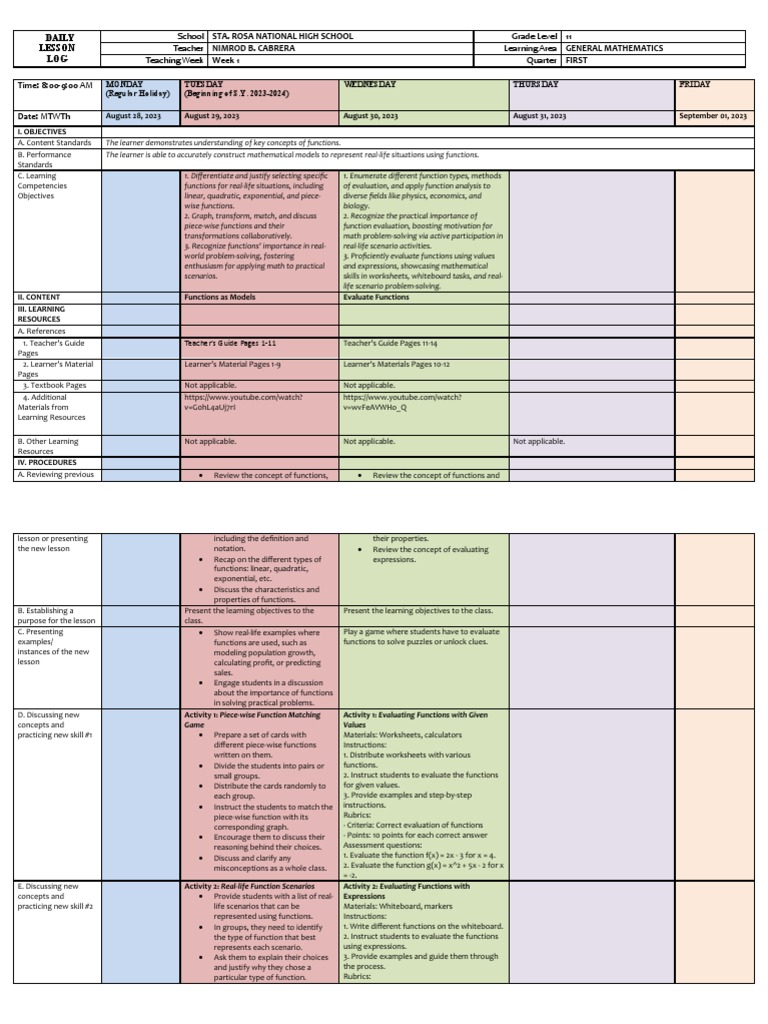 GM - DLL Week 1 | PDF