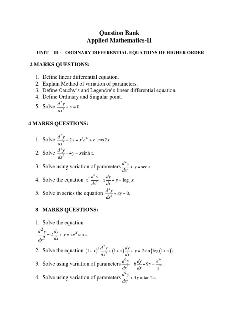 Unit-3 Mathematics 2 | PDF