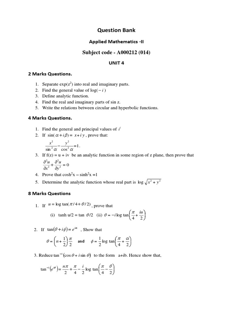 Unit-4 Mathematics 2 | PDF