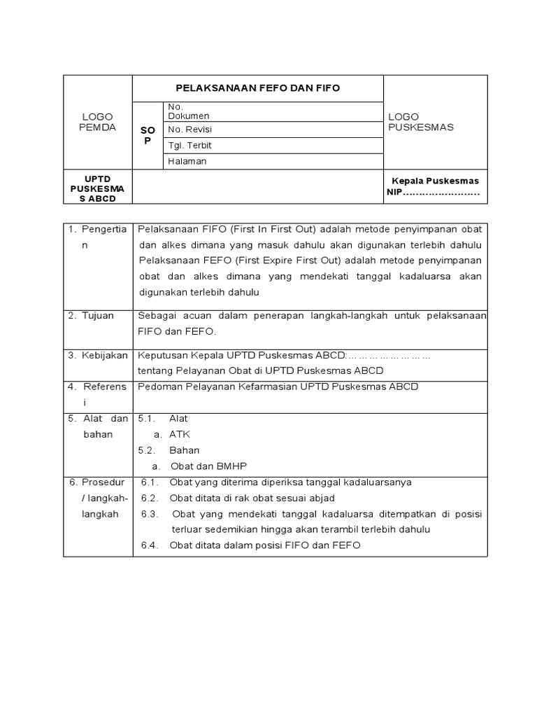 Sop Fifo Fefo | PDF