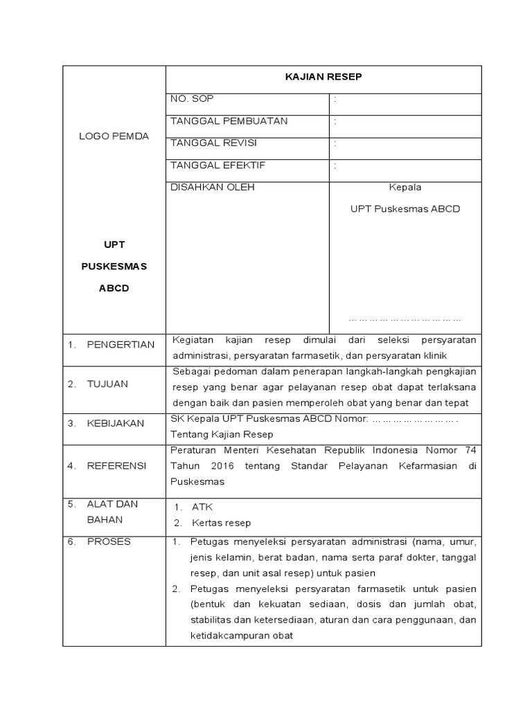 Sop Kajian Resep | PDF | Pengembangan Diri | Sains & Matematika