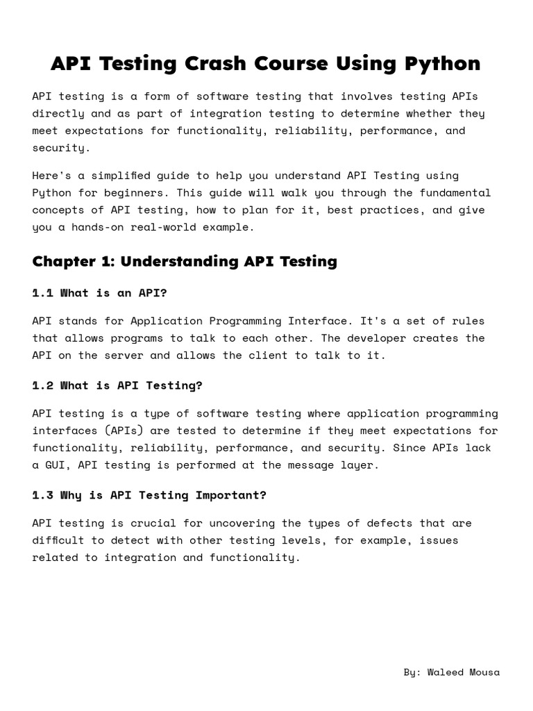 API Testing Crash Course 1685052723 | PDF API Testing Crash Course 1685052723 | PDF