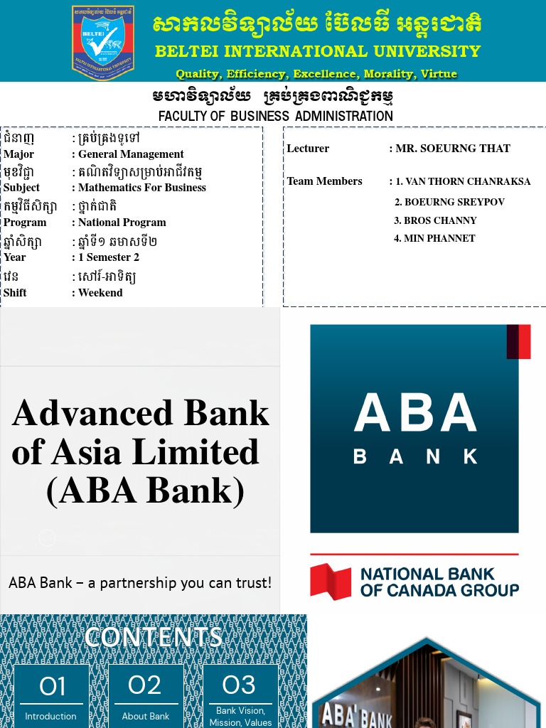 Major Assignment Aba Bank Slide | PDF