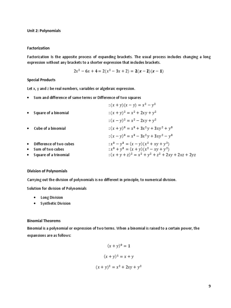 CE11 CE BSCI 112 Lecture 3 Polynomials | PDF | Polynomial | Factorization