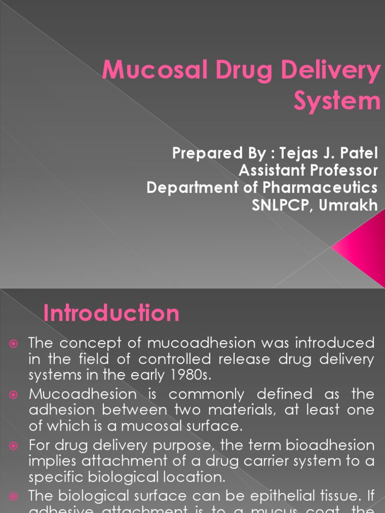 2.1 Mucosal Drug Delivery System | PDF