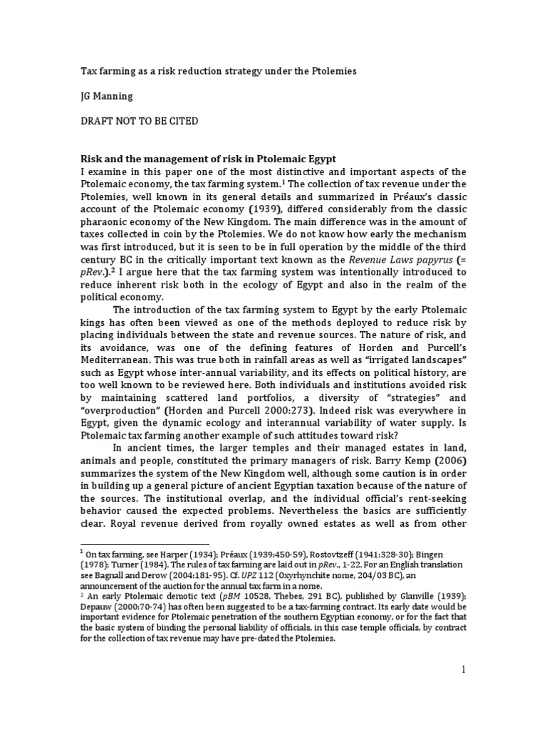 Tax Farming | PDF | Ptolemaic Kingdom | Taxes