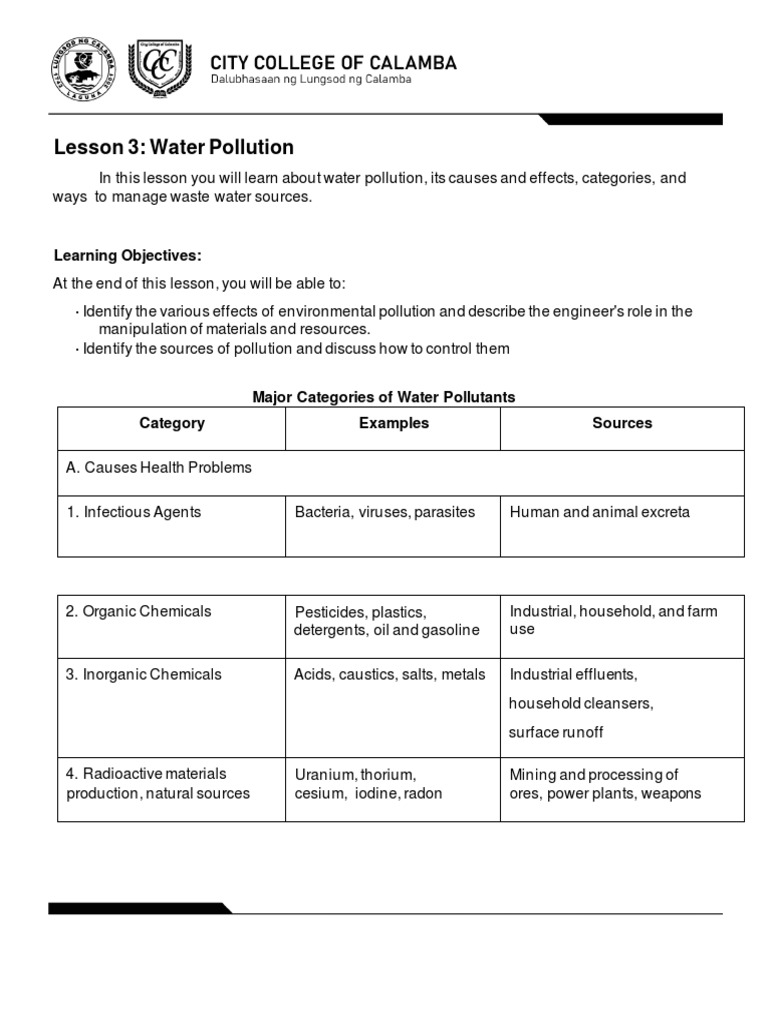 Lesson 3 Water Pollution | PDF | Water Pollution | Eutrophication