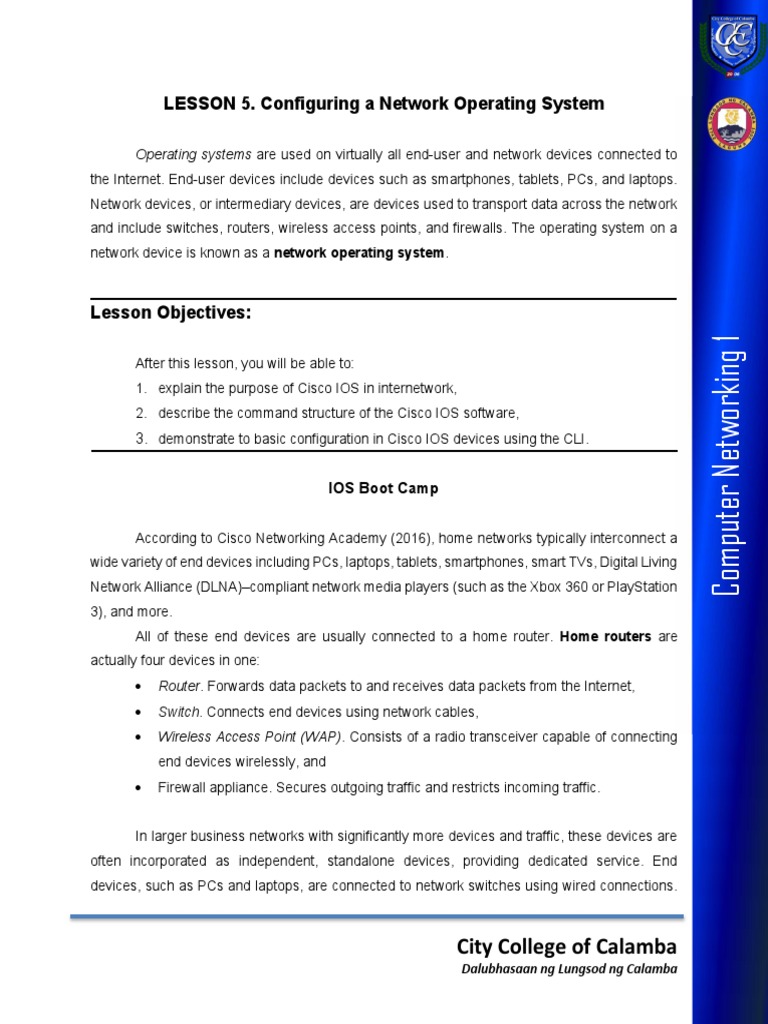 Net102lesson5 Configuringanetworkoperatingsystem Pdf Operating System Computer Network