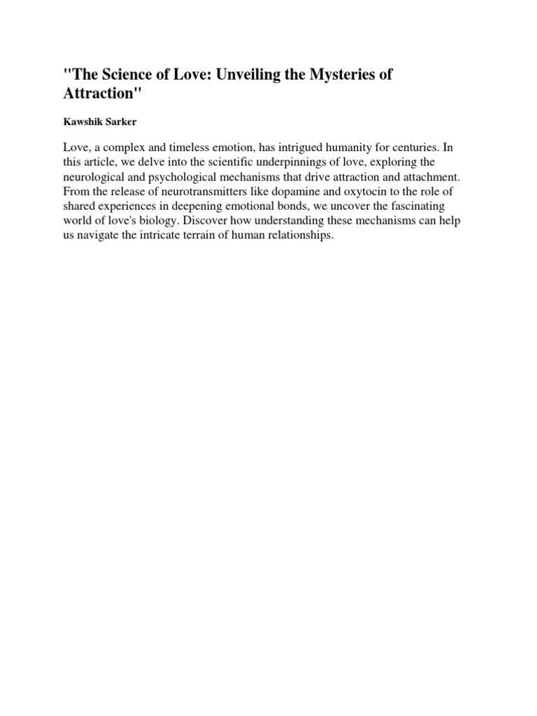 The Science of Love | PDF