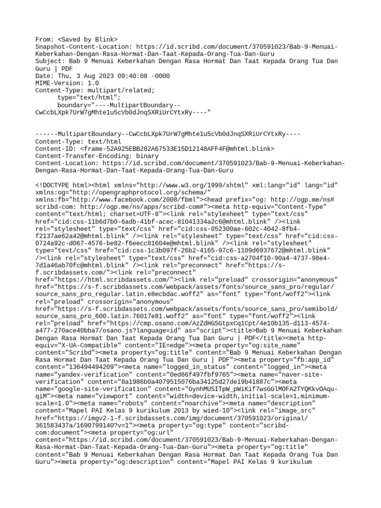 Bab 9 Menuai Keberkahan Dengan Rasa Hormat Dan Taat Kepada Orang Tua ...