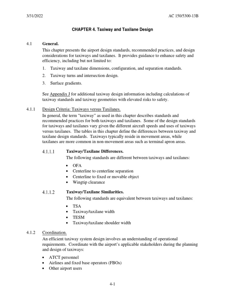 Taxiway and Taxilane Design Standards | PDF | Runway | Airport