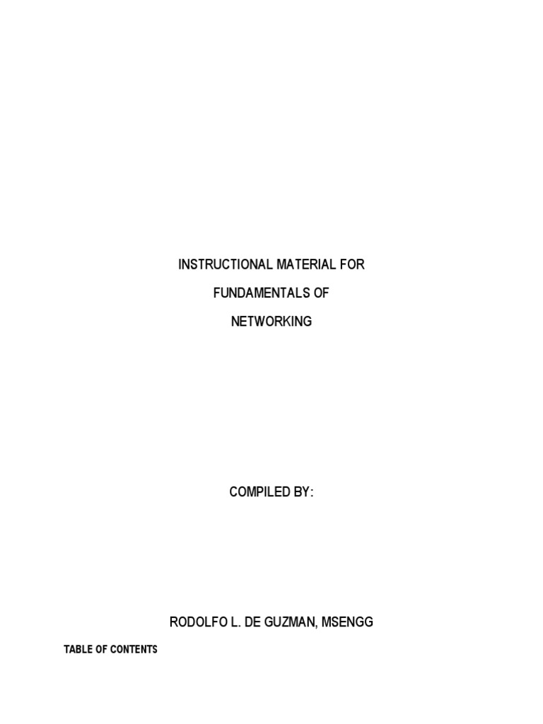 1fundamentals of Networking | PDF | Computer Network | Digital Subscriber Line