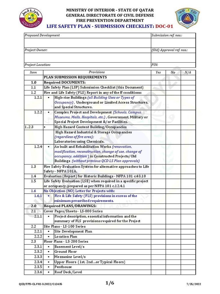 QCDD Life Safety Plan | PDF