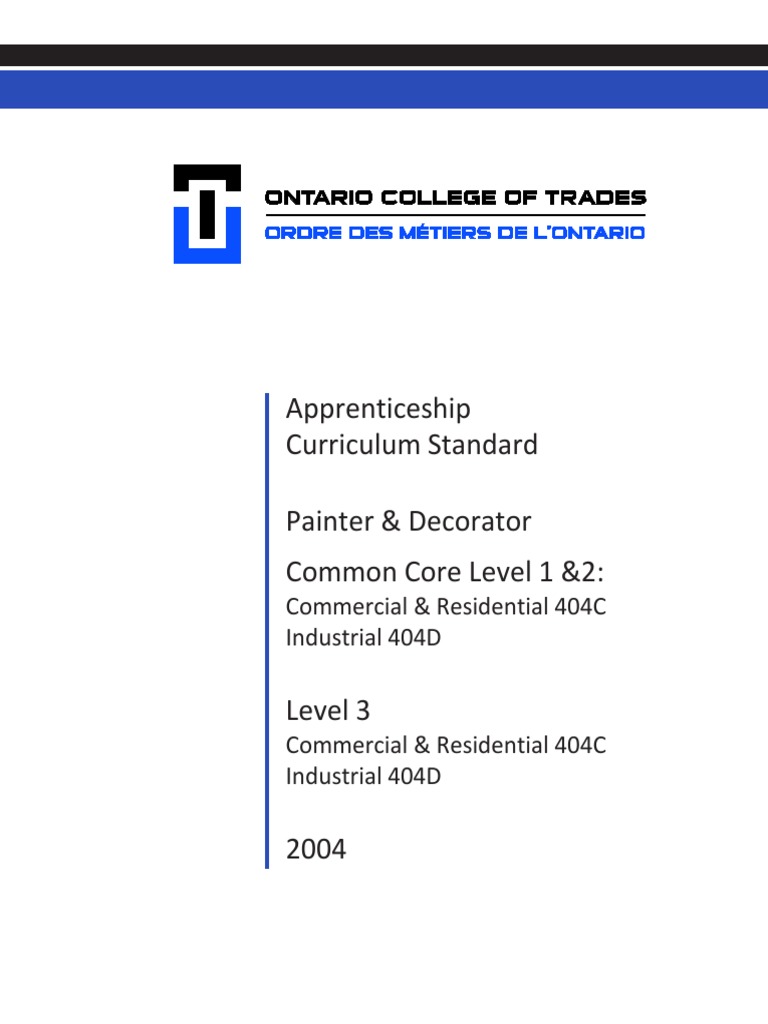 Painter Decorator Curriculum Eng l1 2 3 CC 404c.404d | PDF | Paint | Personal Protective Equipment
