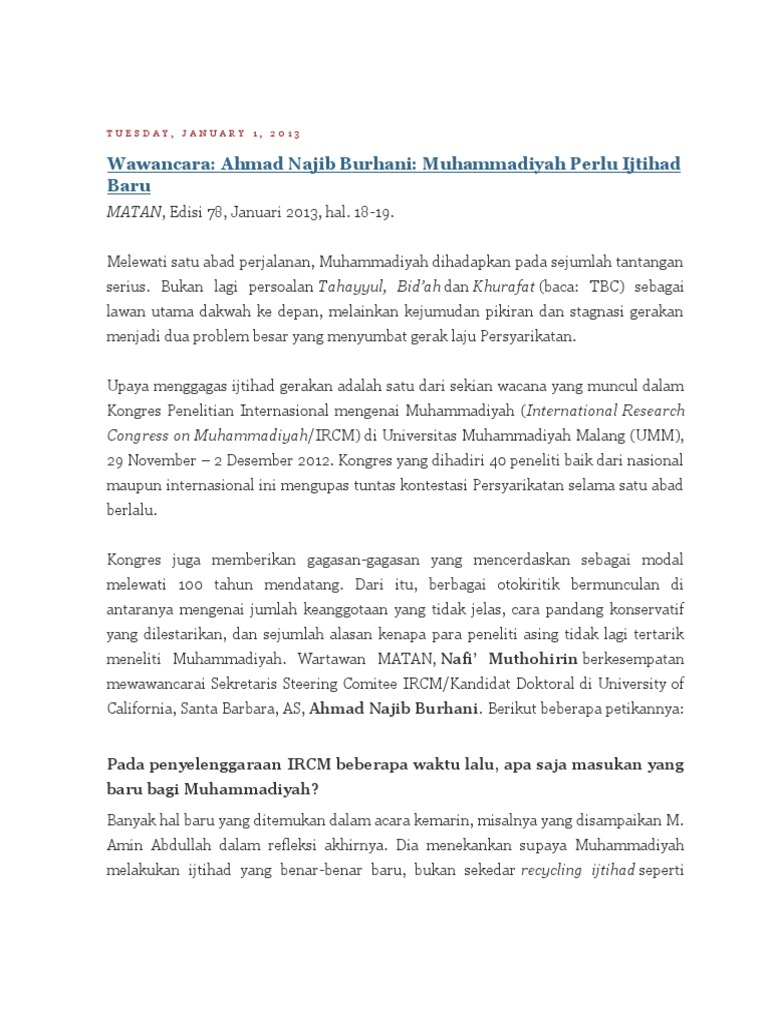 Muhammadiyah Perlu Ijtihad Baru | PDF