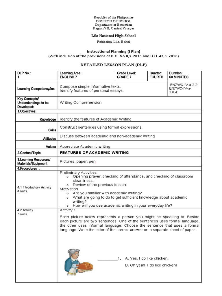 Grade 7 Lesson Plan ENGLISH | PDF