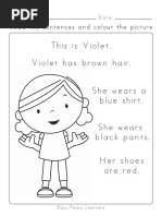 Grade 1 Read and Color Worksheet | PDF