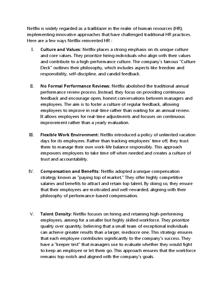 Netflix Article Summary | PDF | Employment | Performance Appraisal
