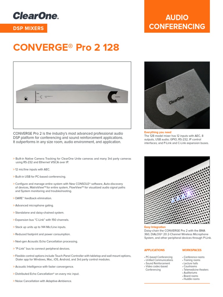 CONVERGE Pro 2 128 | PDF | Microphone | Audio Engineering