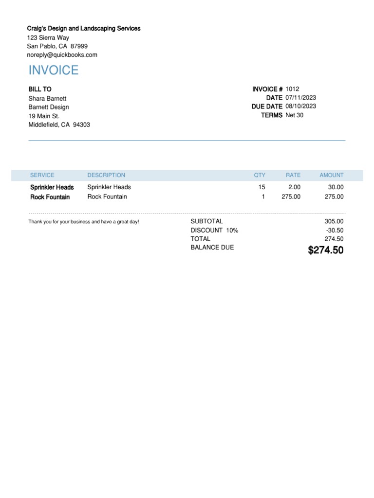 Invoice: 123 Sierra Way San Pablo, CA 87999 | PDF