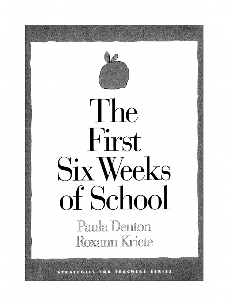 The First Six Weeks of School (K-2) | PDF