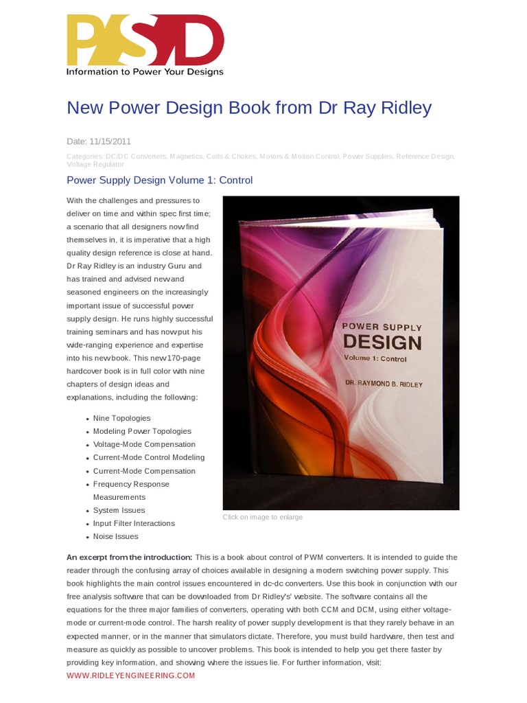 Power Supply Design by Dr. Ray Ridley | PDF