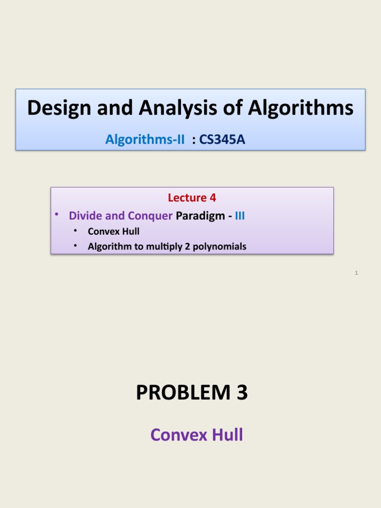 Lecture 4 2023 CS345A Convex Hull | PDF | Convex Set | Multiplication