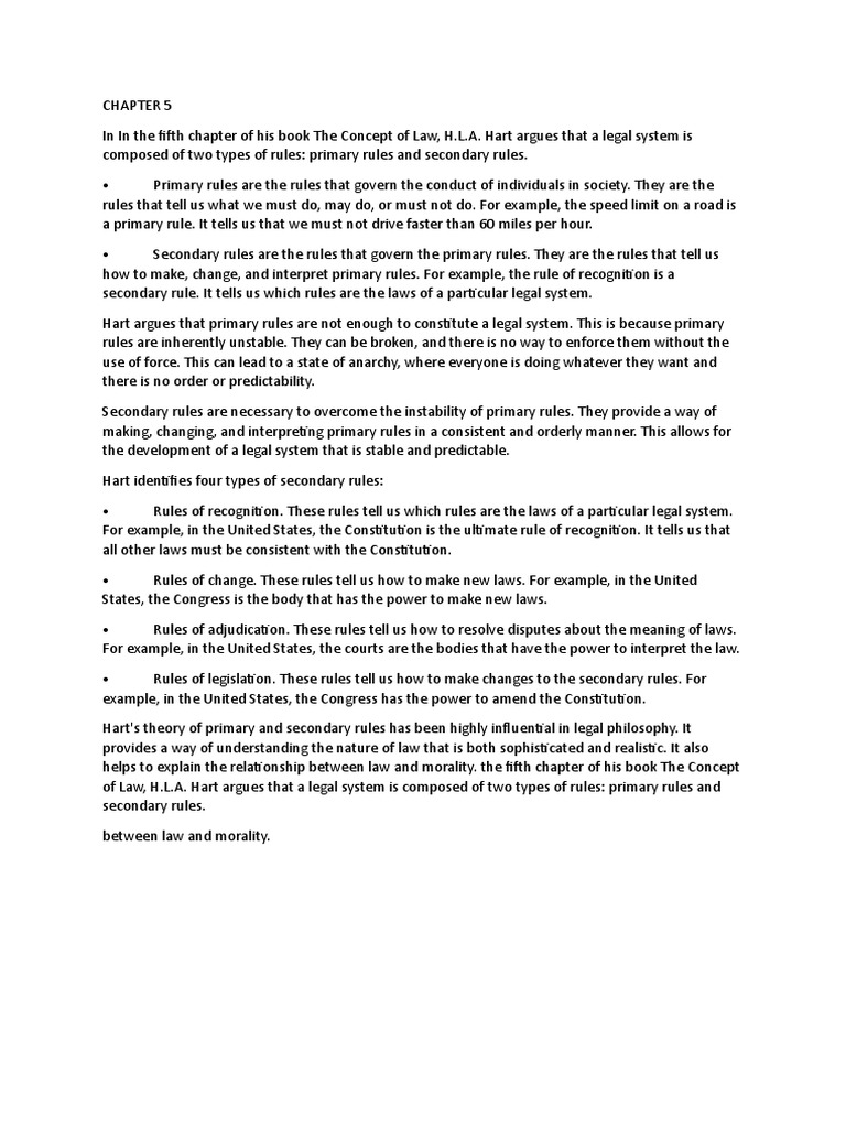 Hla Hart Chapter 5 and 6 Summary | PDF