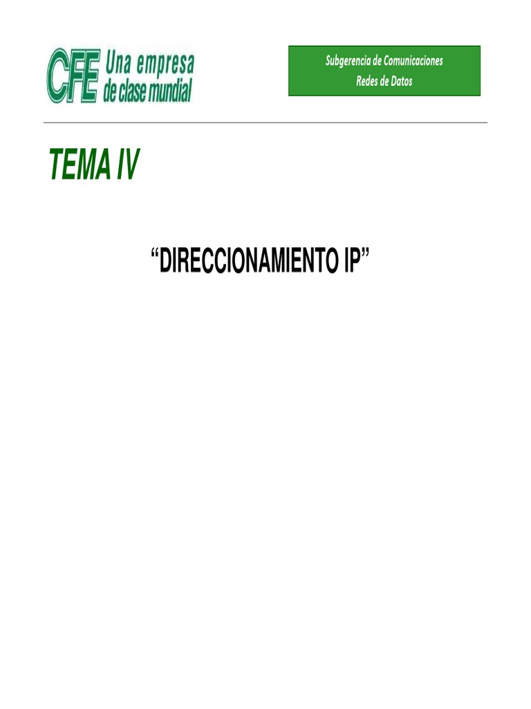 Tema 4 Direccionamiento Ip | PDF