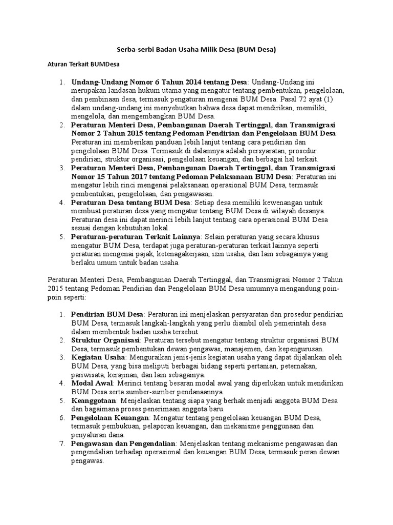 Serba Serbi Bumdes | PDF