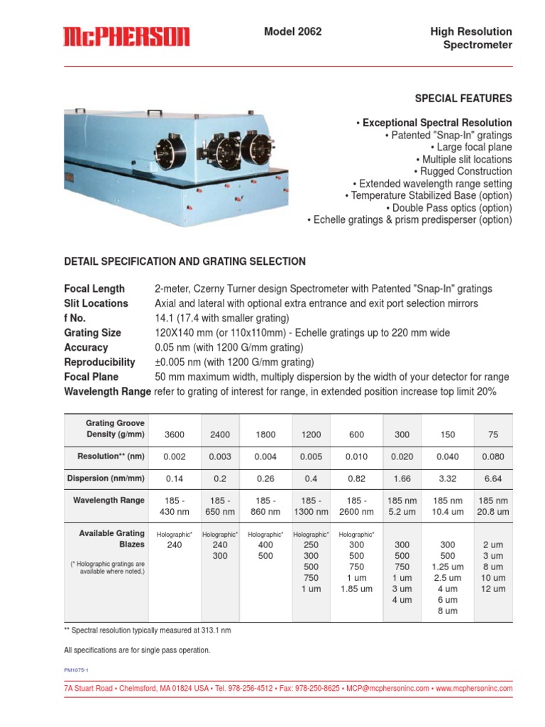 McPherson Model 2062DP | PDF