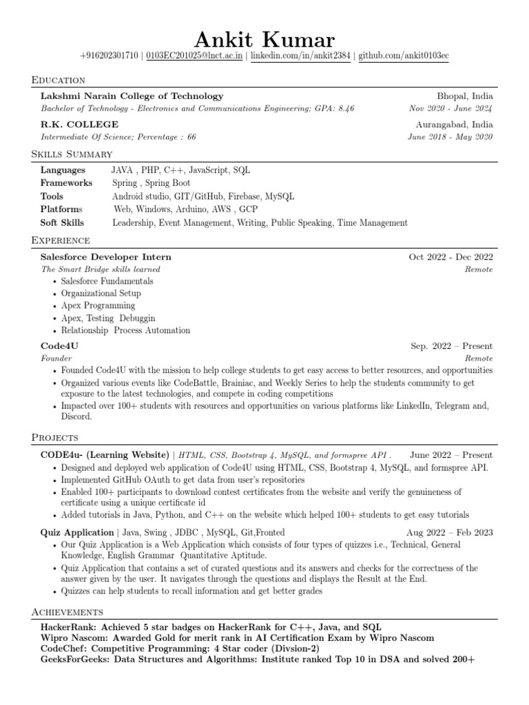 Ankit cv1 | PDF | Art