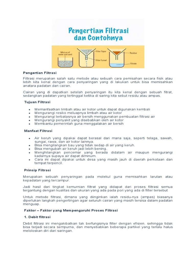 Bahan Ajar Filtrasi | PDF
