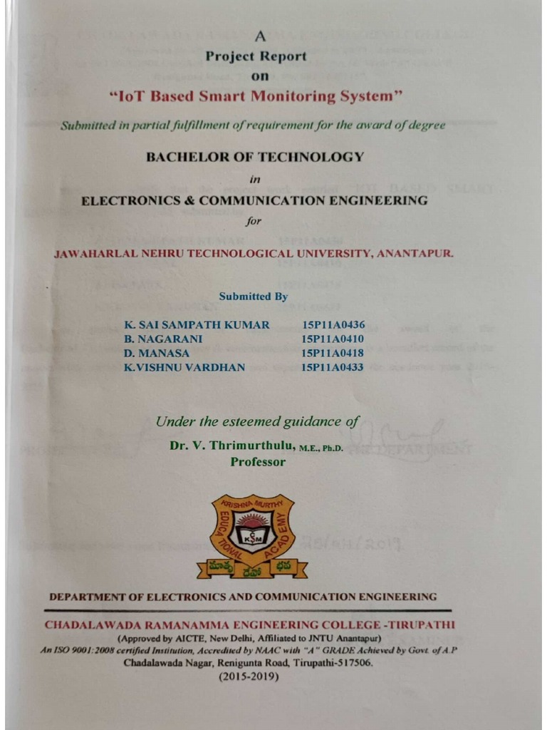 Project Report 2015-2019 Ece-A | PDF