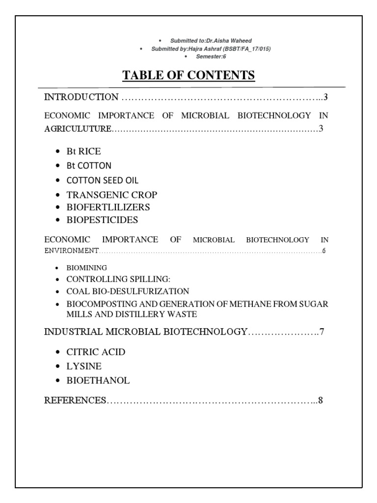 Microbial biotechnology Assignment | PDF | Agriculture | Biotechnology