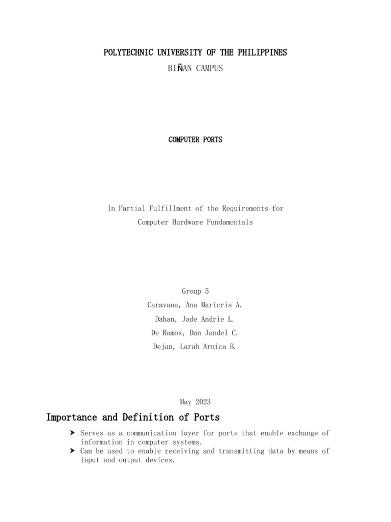 Computer Ports | PDF