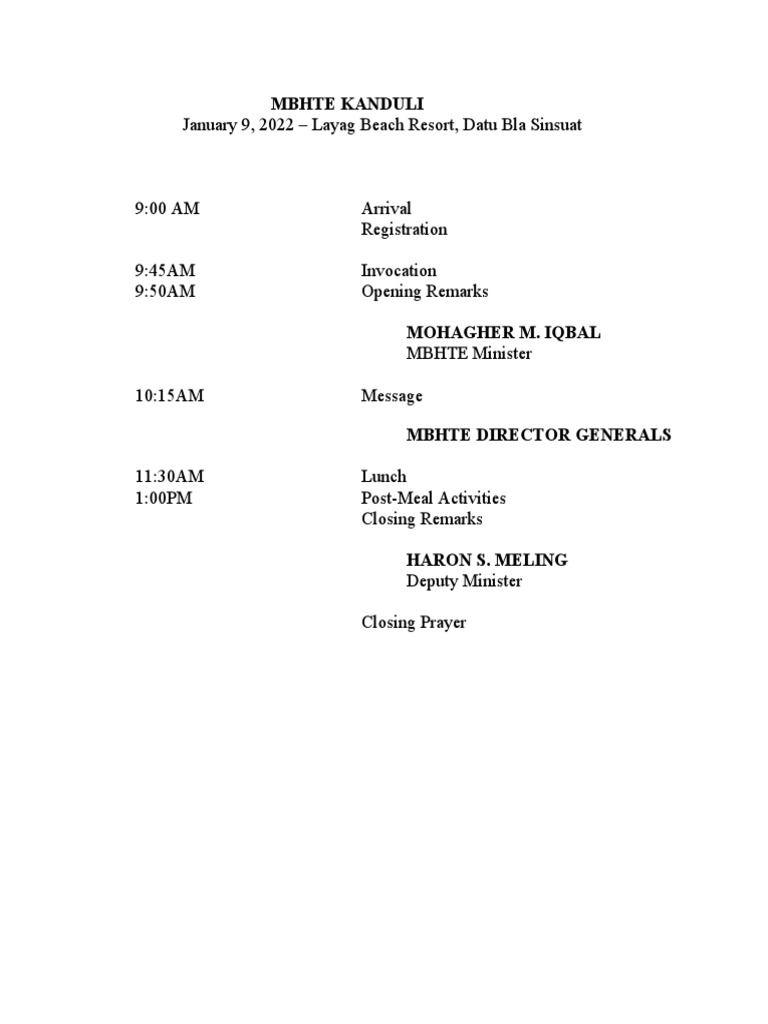 Kanduli Program | PDF