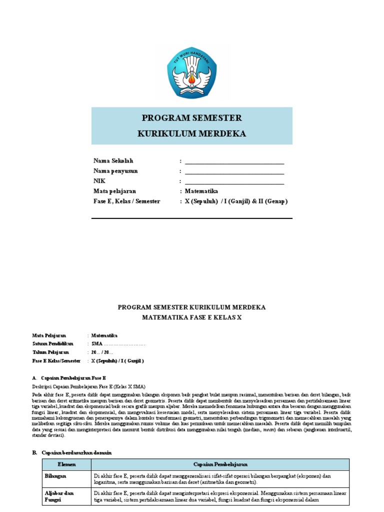 PROMES Kurikulum Merdeka | PDF