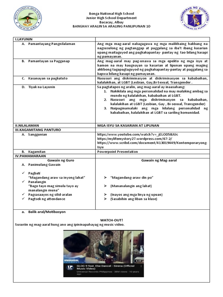 Mga Isyu Sa Kasarian at Lipunan | PDF