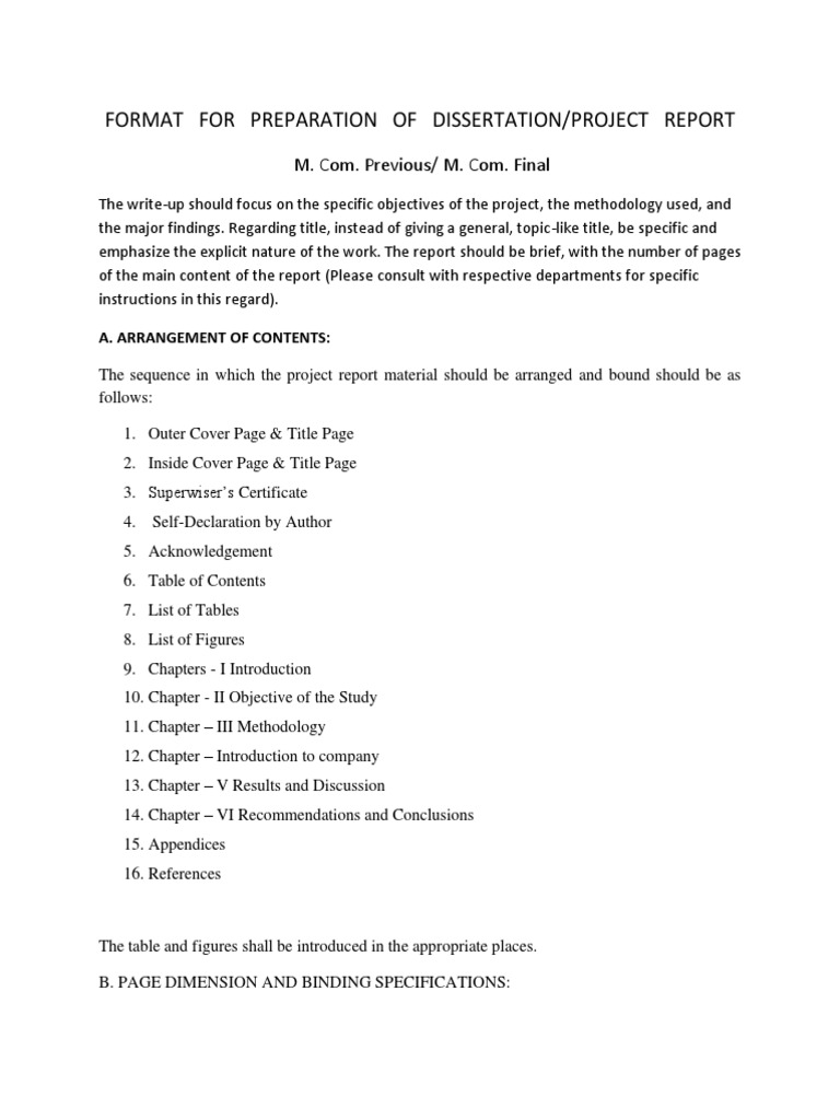 Project Format | PDF