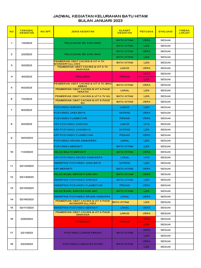 Jadwal Feb BTH 23 | PDF