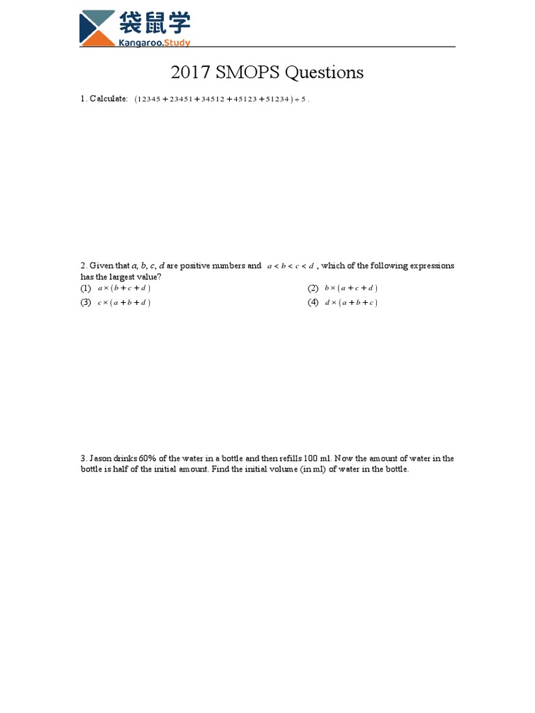 Smops 2017 Round 1 | PDF