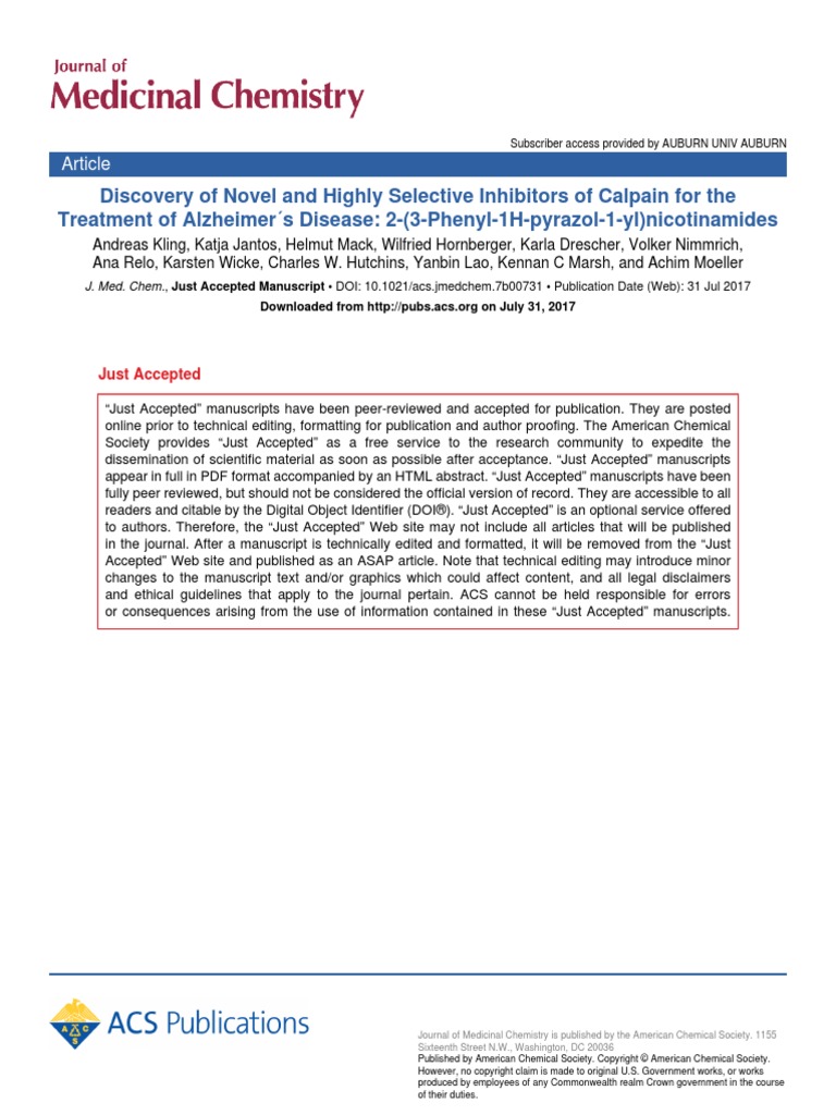Kling 2017 | Download Free PDF | Enzyme Inhibitor | Physical Sciences