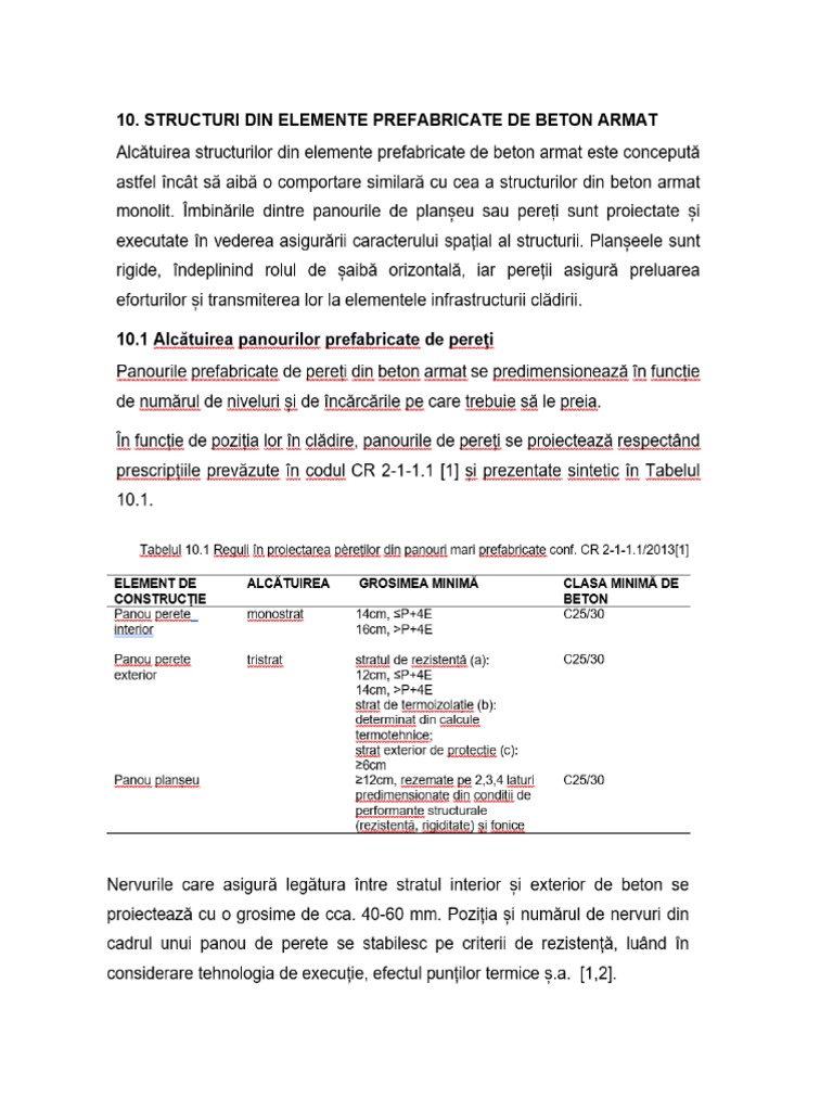 Structuri Din Elemente Prefabricate de Beton | PDF