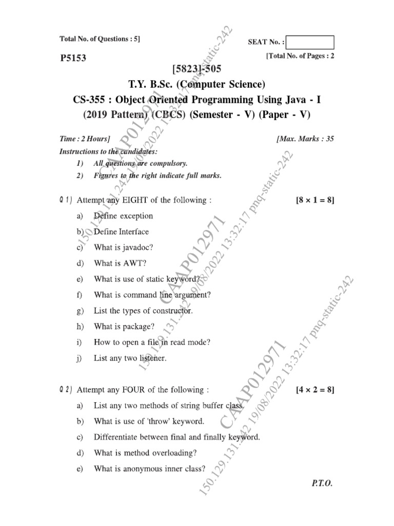 Java I Tybcs Pdf 