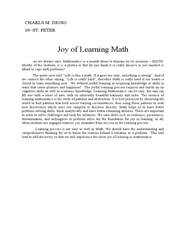 Math Essays | PDF