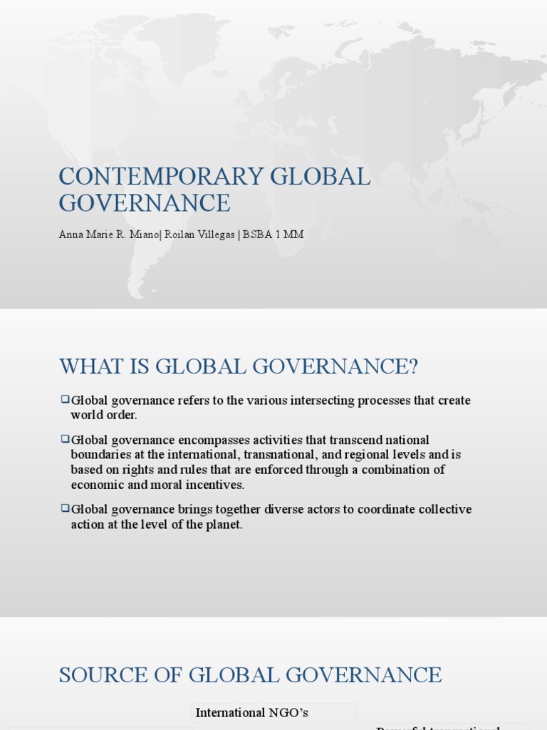 Contemporary Global Governance | PDF | United Nations | International ...